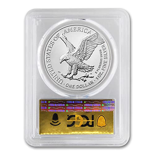2023 (W) 1 oz American Silver Eagle Coin MS-70 (First Strike - Struck at West Point - Gold Foil Label) $1 MS70 PCGS