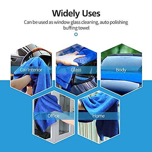 3/5/10 Pack Large Car Drying Towels, 24β x 60β Microfiber Car Wash Towels, Ultra Absorbent Microfiber Car Towels, Lint and Scratch Free Microfiber Towels, Thick Towers for Car, Truck, SUV (3 Pack)
