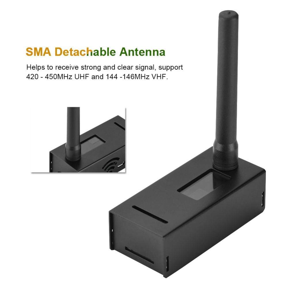 Assembled MMDVM Hotspot - Support DMR, DSTAR, P25 and System Combination Communications - Organic LED Display Screen,SMA Detachable Antenna,Support 420-450MHz UHF (Black)