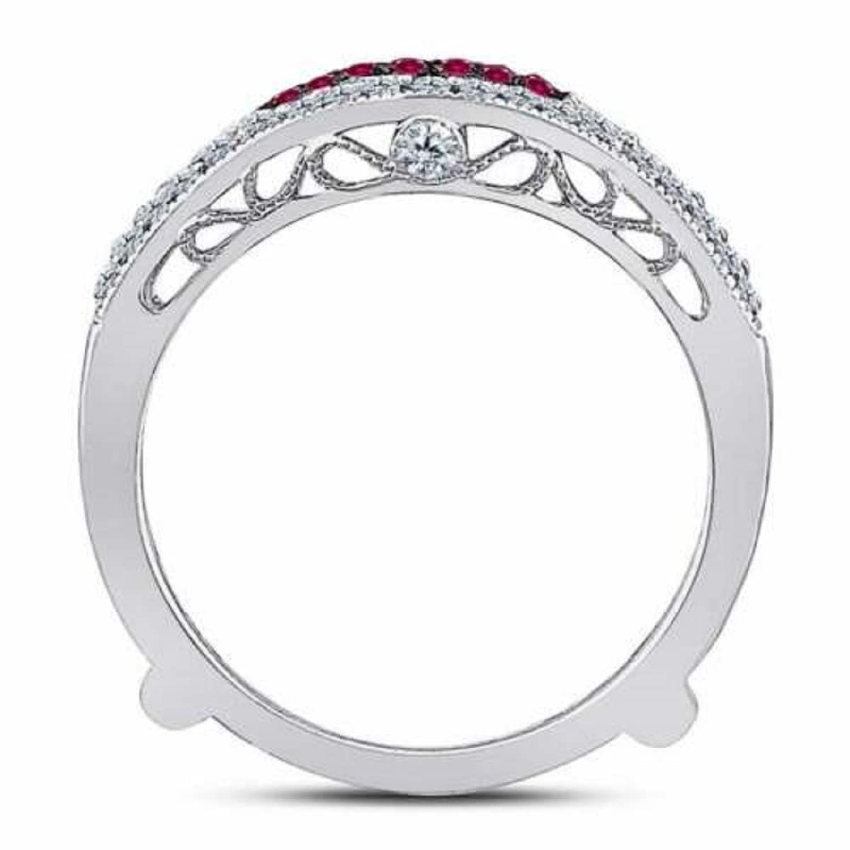 2.00 Ct Pave Set Enhancer Simulated Diamond & Ruby Guard Wrap Ring 925 Sterling Silver BY BALAJIGEMSANDJEWELRY (8)