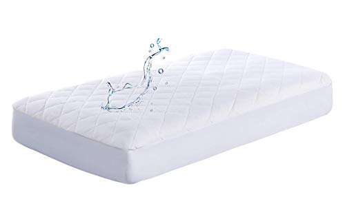 Ultra Soft Cotton Crib Mattress Protector Pad for 52x28 or 52x27 Toddler Bed Waterproof Quilted Fitted Baby Matress Cover 1 Pack White