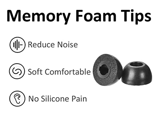 A-Focus 【Ear Tips & Hooks Kit】 Compatible with Beats Studio Buds/Fit Pro【 Memory Foam & Silicone 】, Soft Comfortable Noise Reduce Earbuds Wingtip Gel Compatible with Beats Flex, 21423H Black