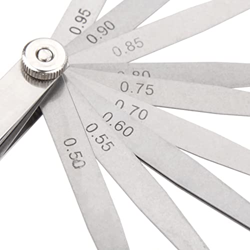 20 Blades Feeler Gauge, Universal Stainless Steel Feeler Gauge, Gap Measuring Tool/Metric Imperial Measure Hand Tool for Repairing, Checking Valves,etc