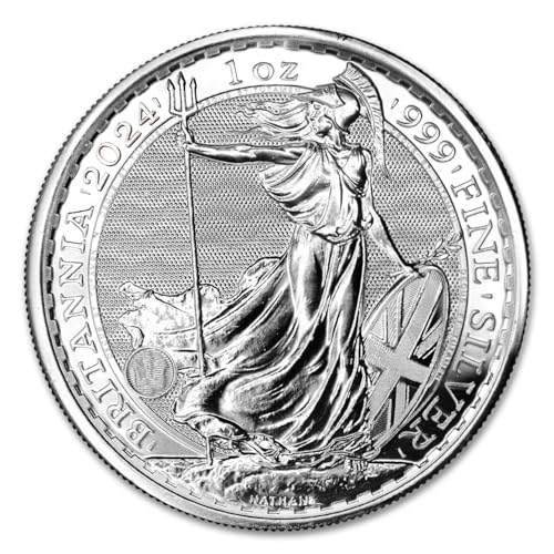 2024 1 oz British Silver Britannia Coins by the Royal Mint Brilliant Uncirculated with Certificates of Authenticity £2 BU