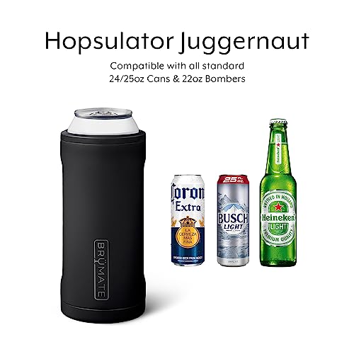 BrüMate Hopsulator Juggernaut Can Cooler Insulated for 24oz / 25oz Cans | Can Coozie Insulated Stainless Steel Drink Holder for Beer, Tea, and Energy Drinks (Aqua)