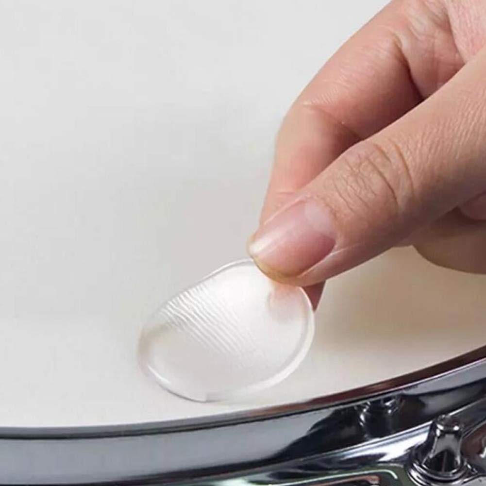 12Pcs Drum Damper Gel Pads for Drums Tone Control Musicians Drummer Enthusiast Beginner Transparent