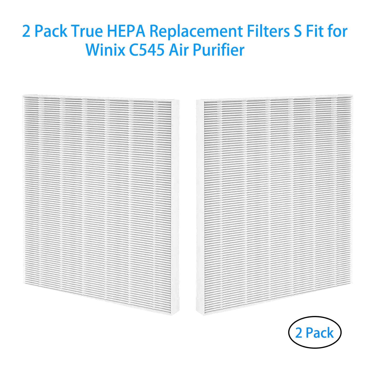 2 Pack C545 Replacement Filters S Fit for Winix C545 Air Purifier, True HEPA Filter Replacement for C545 Filter S, Part number 1712-0096-00