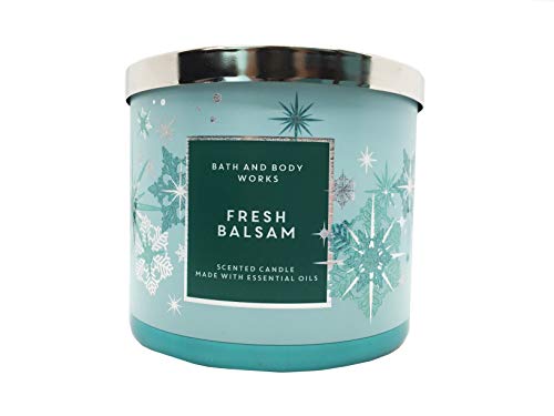 White Barn Bath and Body Works, 3-Wick Candle w/Essential Oils - 14.5 oz - 2020 Holidays Scents! (Fresh Balsam)