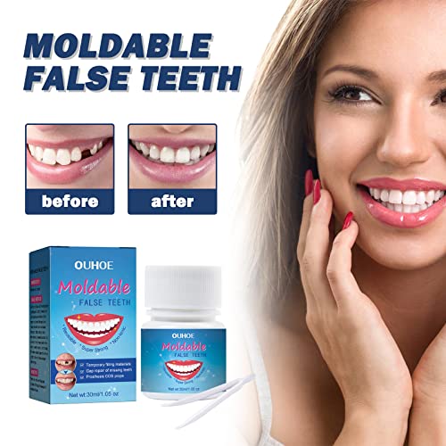 30 ml Tooth Repair Kit, Temporary Teeth Replacement Kit - Moldable Thermal Fitting Beads for Filling Fix Missing and Broken Tooth or Adhesive Denture Fake Teeth