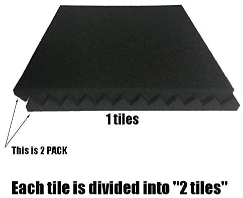48 Pack 12 "X 12 "X1" Acoustic Panels Studio Soundproofing Foam Wedge Tiles, (24BLUE+24BLACK)