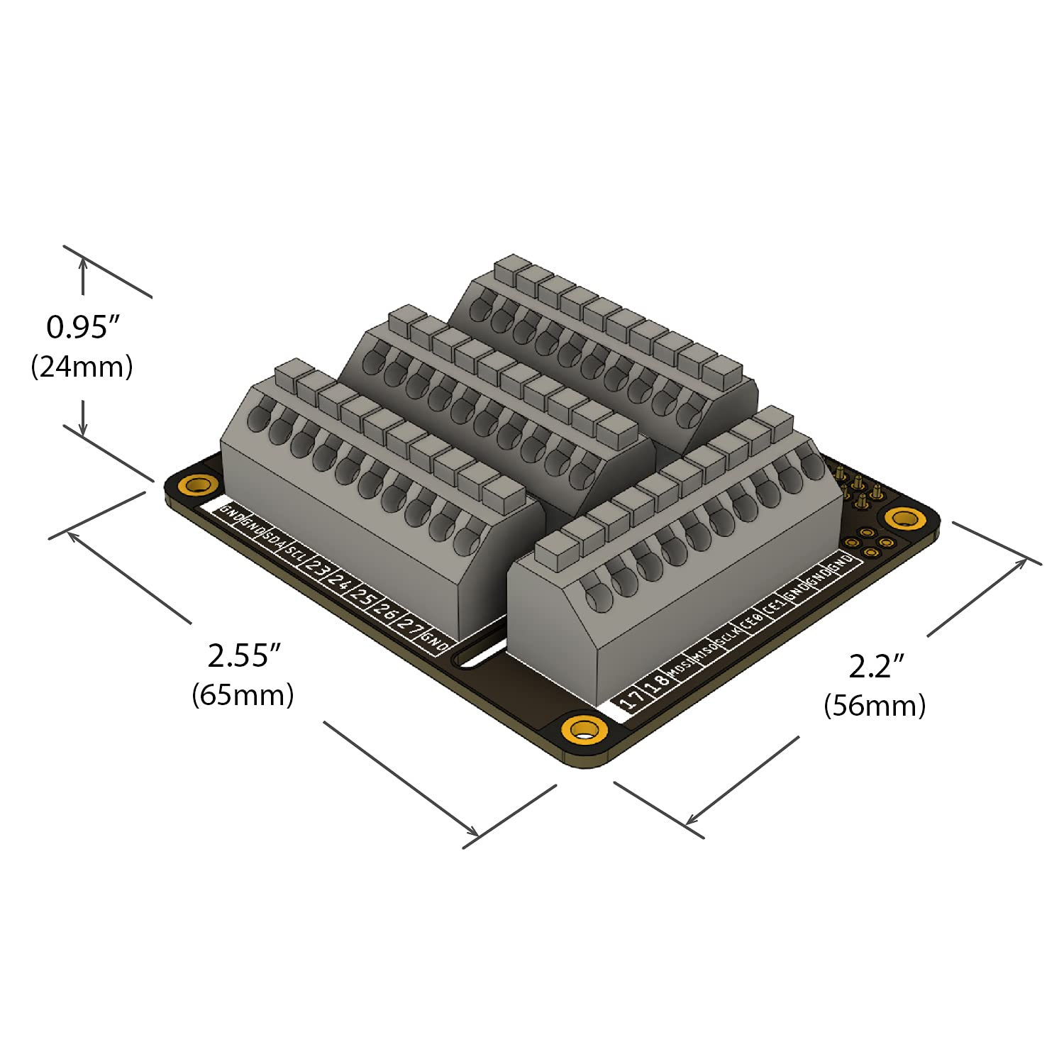 ElectroCookie Raspberry Pi GPIO Terminal Block Breakout Module, Push-in Simple Spring Connector Expansion PCB Shield