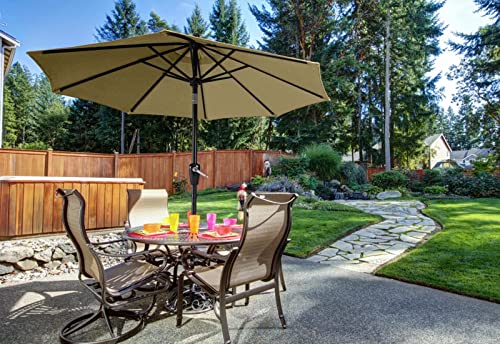 ABCCANOPY Durable Patio Umbrellas 9' Khaki