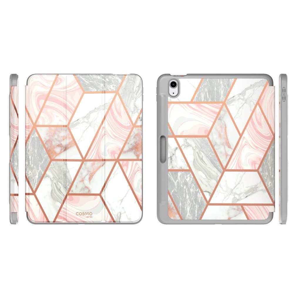 i-Blason Cosmo Case for iPad Air 5th Generation/4th Generation 10.9 (2022/2020), Full-Body Trifold with Built-in Screen Protector Protective Smart Cover with Auto Sleep/Wake & Pencil Holder (Marble)