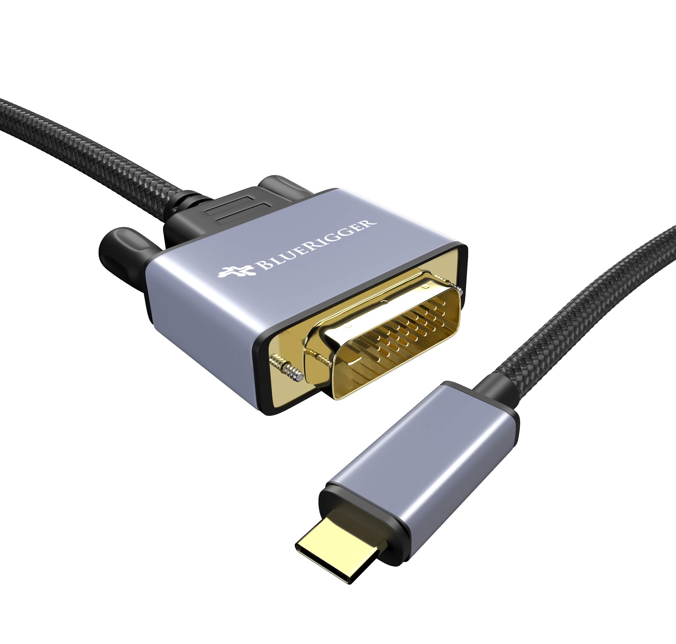 BlueRigger USB C to DVI Cable (6FT, 4K 30Hz, USB 3.1 Type C to DVI, Thunderbolt 3 to DVI) USB-C to DVI-D Cable Compatible with Samsung Galaxy, Surface Book, MacBook Pro, Dell, Pixelbook and More