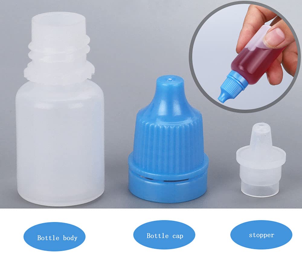 Burry Life Science 12PCS 10ML White Plastic Empty Squeezable Dropper Bottles Portable Eye Liquid Dropper Small Plastic Refillable Containers with Screw Cap and Plug (White, 10ML)