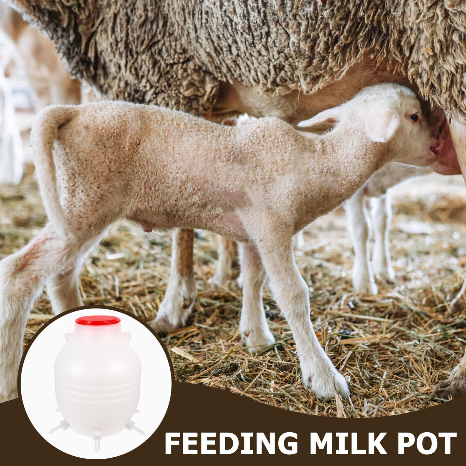 Lamb Milk Bottle Calf Goat Milk Feeder Sheep Feeding Bucket Large Capacity Animal Feeding Pot with