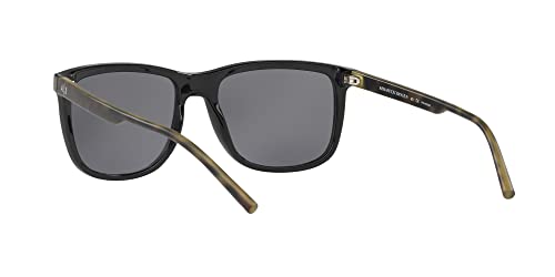 A|X ARMANI EXCHANGE Men's AX4070S Square Sunglasses, Black/Grey Polarized, 57 mm