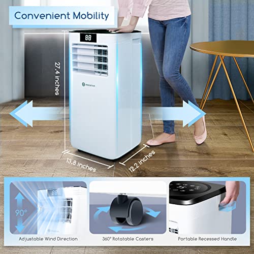 Aigostar Portable Air Conditioners, 10000 BTU(6500 BTU SACC)Smart 4-in-1 Dehumidifier, Fan, AC Unit, WIFI App & Remote Control, Compatible with Alexa & Google Assistant, 24H Timer, Window Kit, White