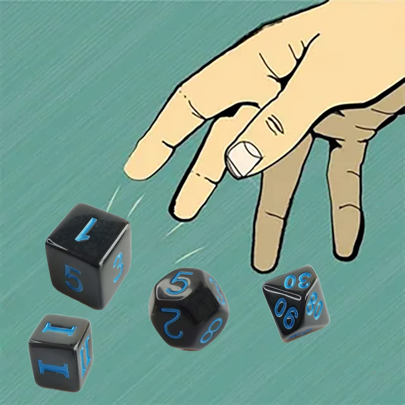 15 Pieces Complete Polyhedral Dice Set D3-D100 Spherical D&D Dice Set with a Drawstring Storage Bag, D100 Dice for Dungeons and Dragons, RPG, MTG Table Games