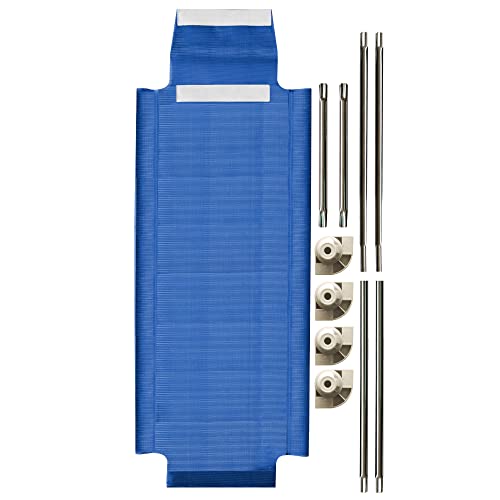 Acrimet Premium Stackable Nap Cot (Stainless Steel Tubes) (Blue Cot Grey Feet) (1 Unit)