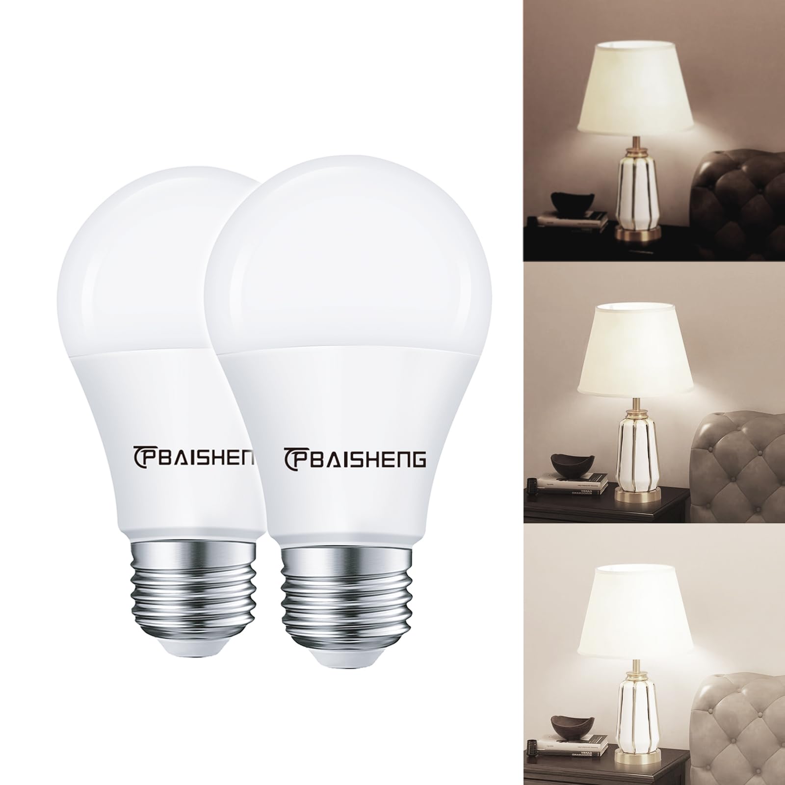 3 Way Led Light Bulbs 30 70 100 Soft Warm White, No-Flicker, 3000K, A19, E26 Base, 2Pack, 3 Way Dimmable Light Bulb, 3-way UL Listed 3way Light Bulbs 30-70-100 Soft White (30-70-100-3000K, 2)