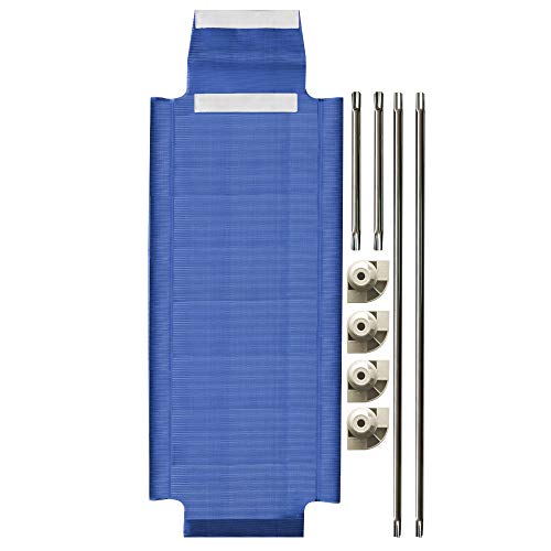 Acrimet Premium Stackable Daycare Nap Cot for Preschool, Naptime for Kids, Classroom Furniture (Stainless Steel Tubes) (Blue Cot Grey Feet) (Pack of 5)