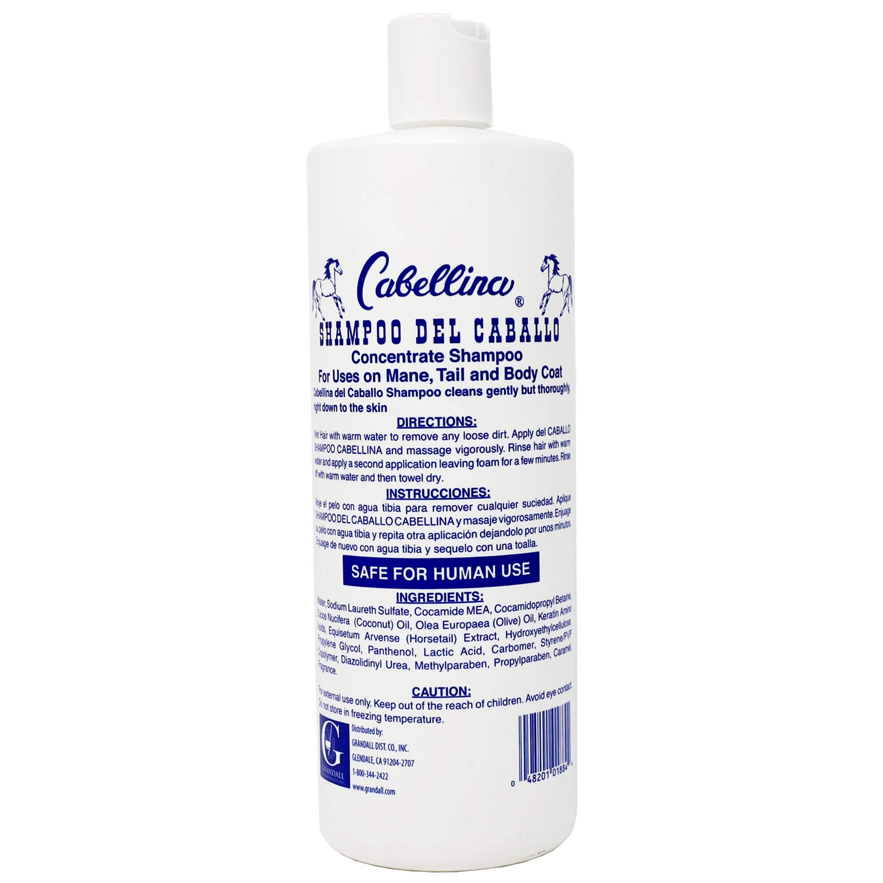 Cabellina Shampoo Del Caballo, with Horsetail Plant Extract, Provides Volume and Shine to your hair, 32 FL Oz, Bottle