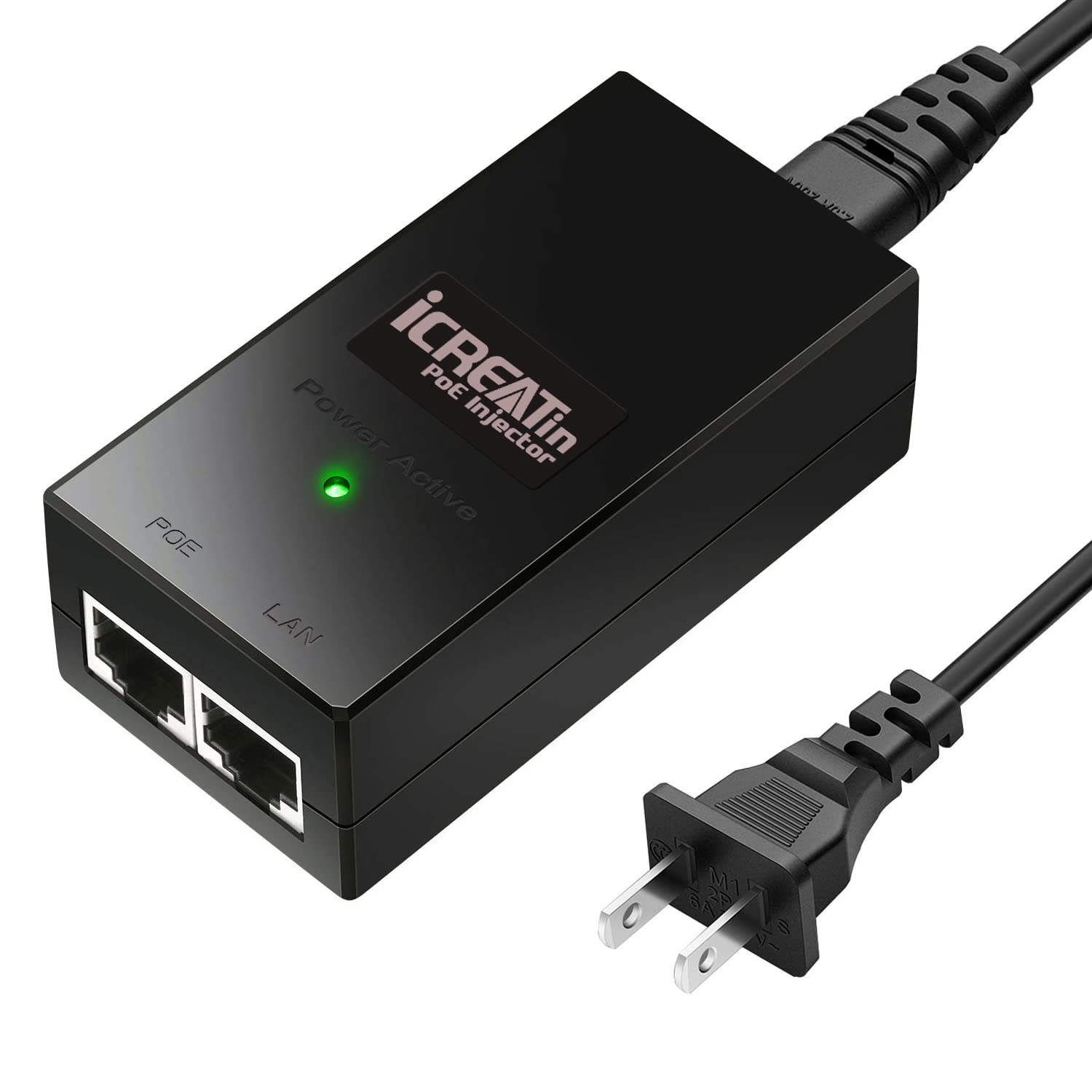 48V POE Injector Adapter, 24W / 30W PoE Power Over Ethernet Supply,10/100Mbps IEEE802.3af/at, Compatible for Ubiquiti POE-48-24W, Amcrest/Hikvision/YI/Polycom/Aastra Camera and Phones