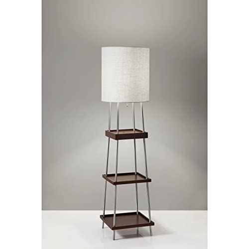 Adesso 3459-15 Henry Shelf Floor Lamp Wireless Charging, 7W LED, 5W QI, USB Port, Indoor Lighting Lamps