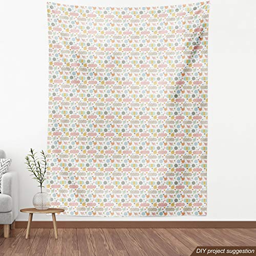 Ambesonne Hobby Fabric by The Yard, Knitting Needles Yarn Ball of Wool Crochet Hooks Illustration, Decorative Fabric for Upholstery and Home Accents, 1 Yard, Rose Mustard