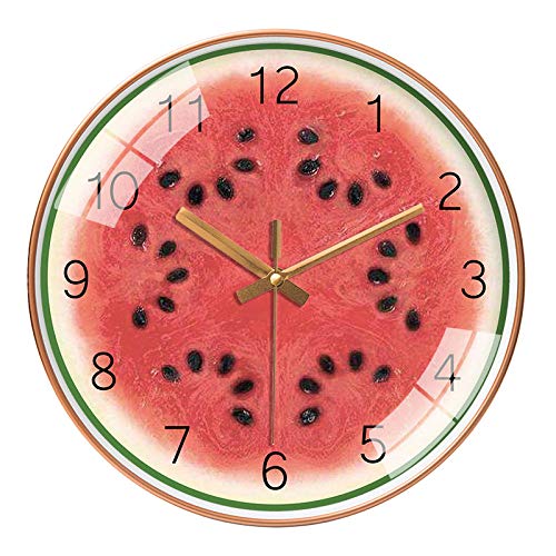 NO Brands Cartoon Fruit Modern Minimalist Household Wall Clock Living Room Personality Creative clock-12 inches_178 Black