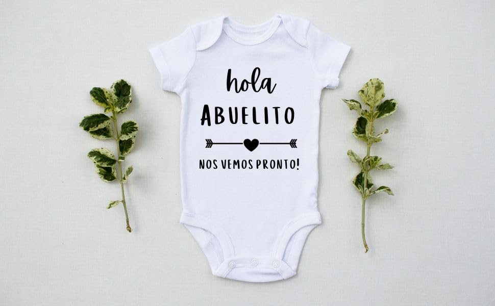 Hola Abuelito Baby Pregnancy Announcement White 0-3 Months