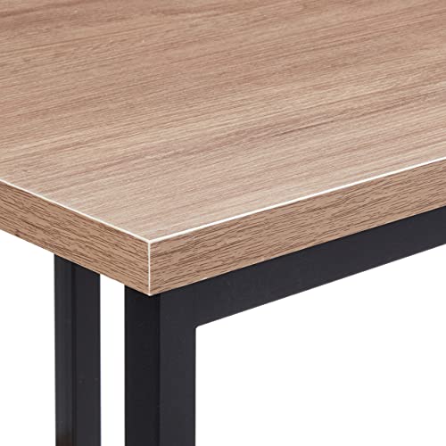 Coral Flower Landisl Desk,Simple and Modern Design,with Four Open Shelves for Books, Office Supplies or Accessories Within Easy Reach,Light Oak