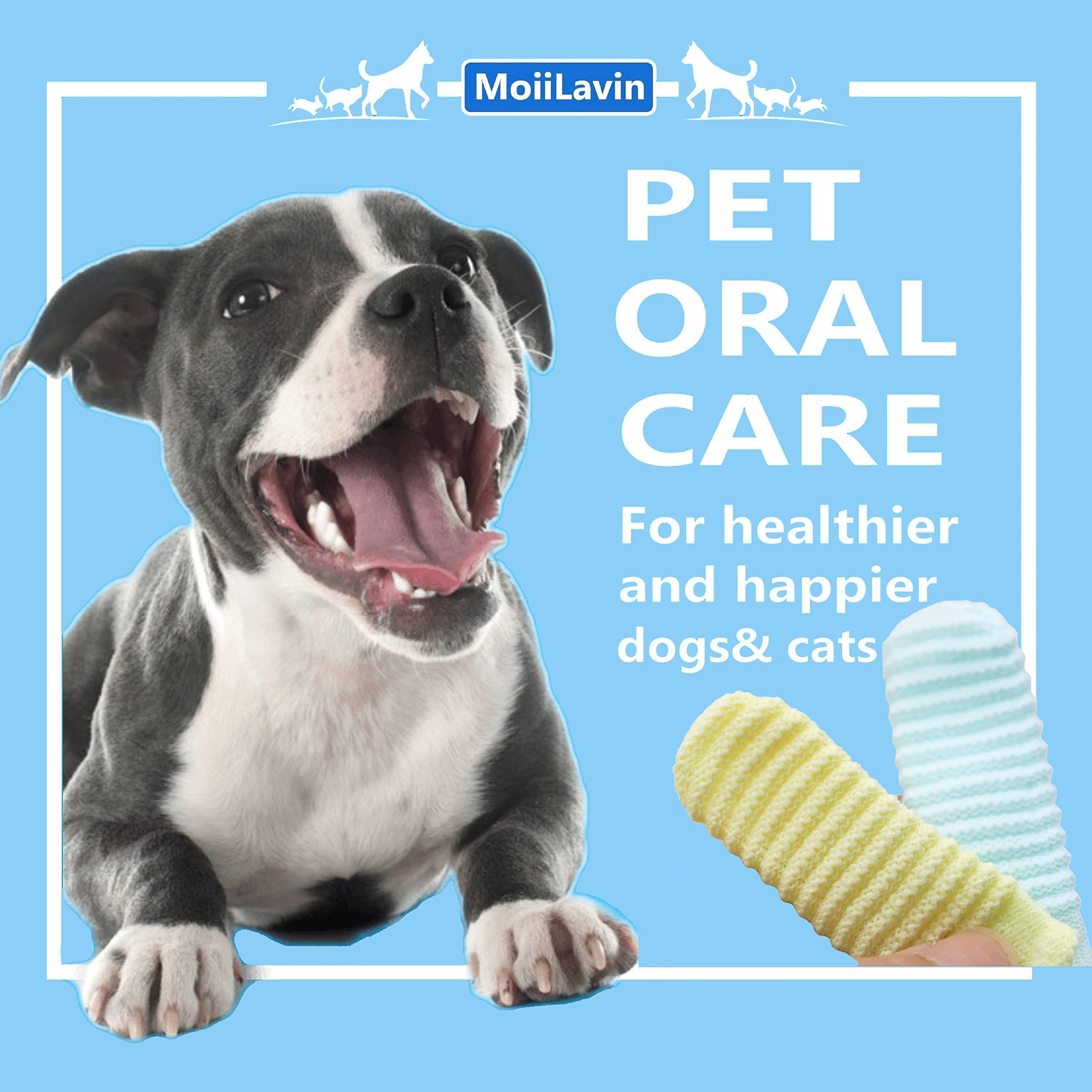 MoiiLavin Pet Toothbrush for Small Dogs Cats Large Dogs Finger Toothbrush