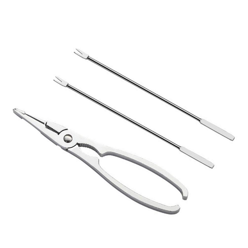Cabilock Kitchen Utensil Set Shelled Nuts 3pcs Seafood Tools Set Stainless Steel Crab Leg Crackers Picks Nut Forks Lobster Crackers Shell Crackers Kitchen Accessories Kitchen Utensil Set Shelled Nuts