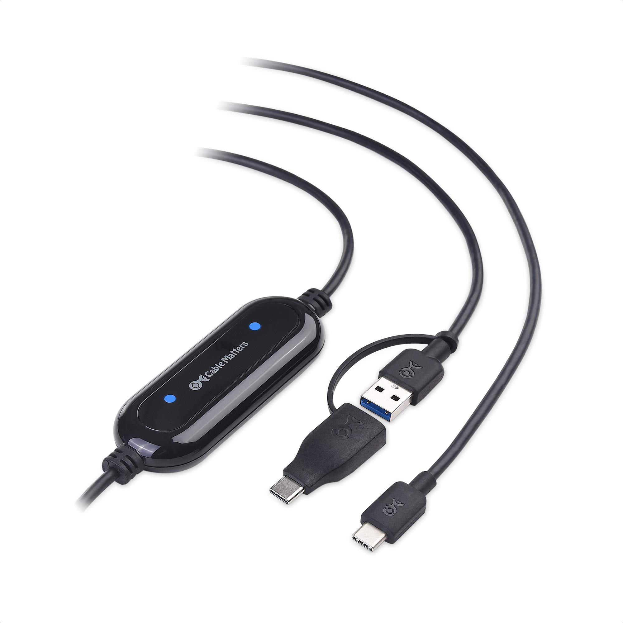 Cable Matters USB C Transfer Cable, USB C Data Transfer Cable in 6.6 ft - Easy Computer Sync Software Key Included, Works with Thunderbolt 4, Compatible with PCMover for Windows 11/10/8/7/Vista/XP