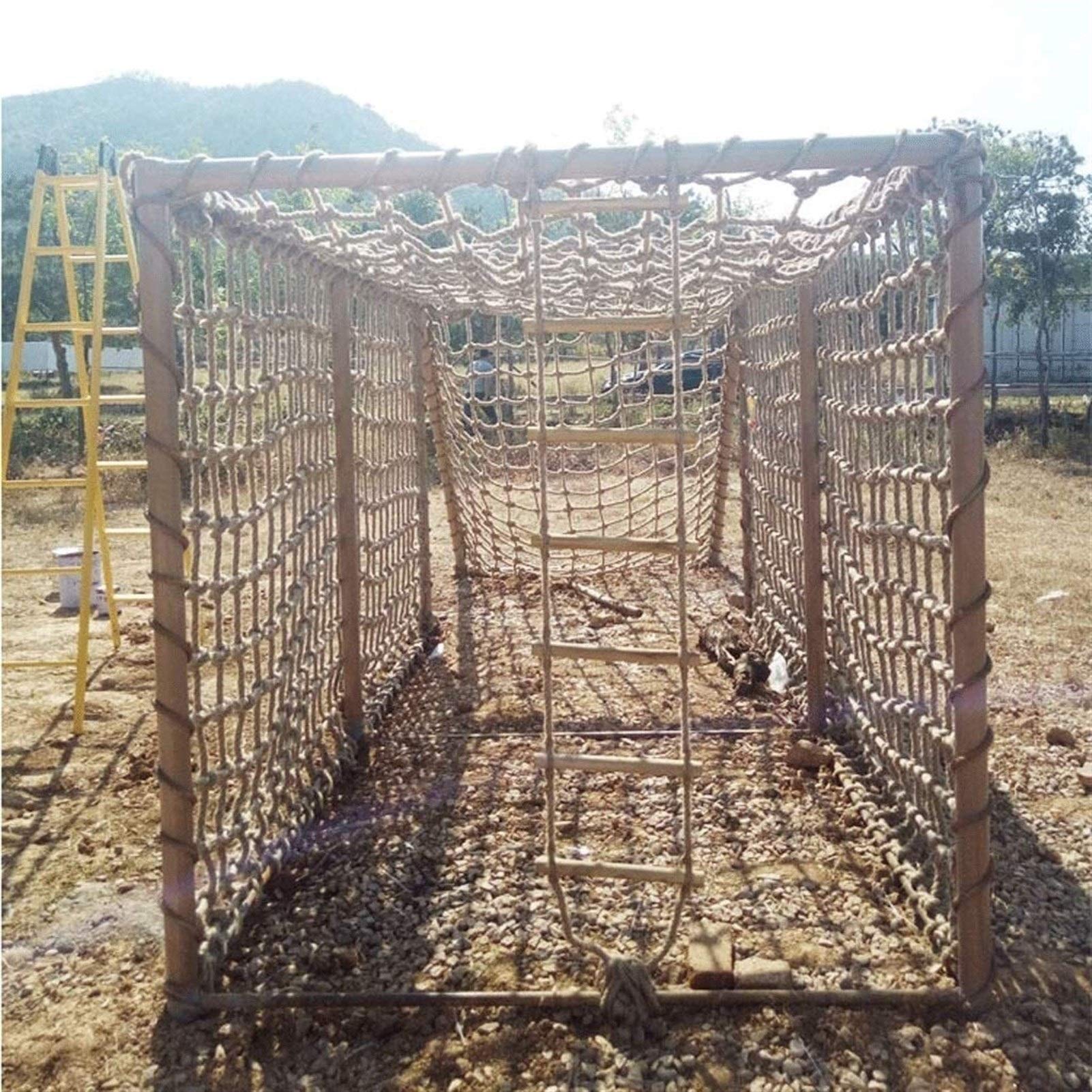 MBTY Rope Netting Heavy Duty Outdoor Railing Decor Hemp Rope Cargo Net Child Playground Climbing Netting Stair Fence Kids Swing Hammock Safety Net (Size : 23m(6x9ft))
