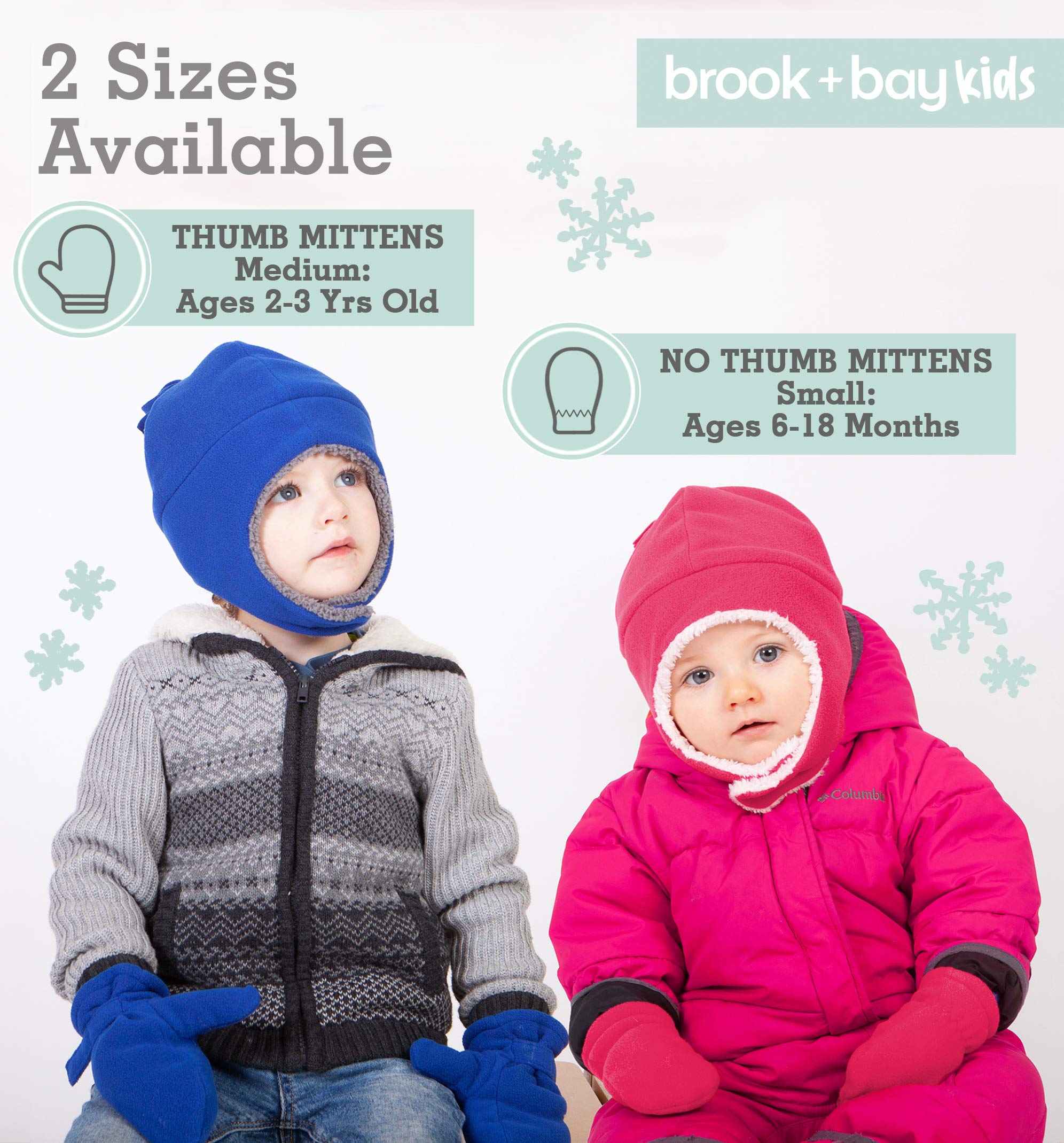 Brook + Bay Toddler Hat & Glove Set - Toddler Mittens & Winter Hat - Baby Fleece Hat for Infant Kids Set 6-18 months - Pink