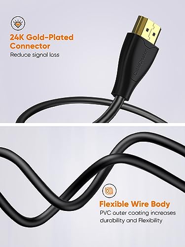 CableCreation 4K Micro HDMI to HDMI Cable Adapter, 4K 60Hz Ethernet 3D Audio Return, Compatible with GoPro Hero 7/6/5, Raspberry Pi 4, A6000, A6300, Nikon Camera, Yoga 3 Pro, Yoga 710, 3ft