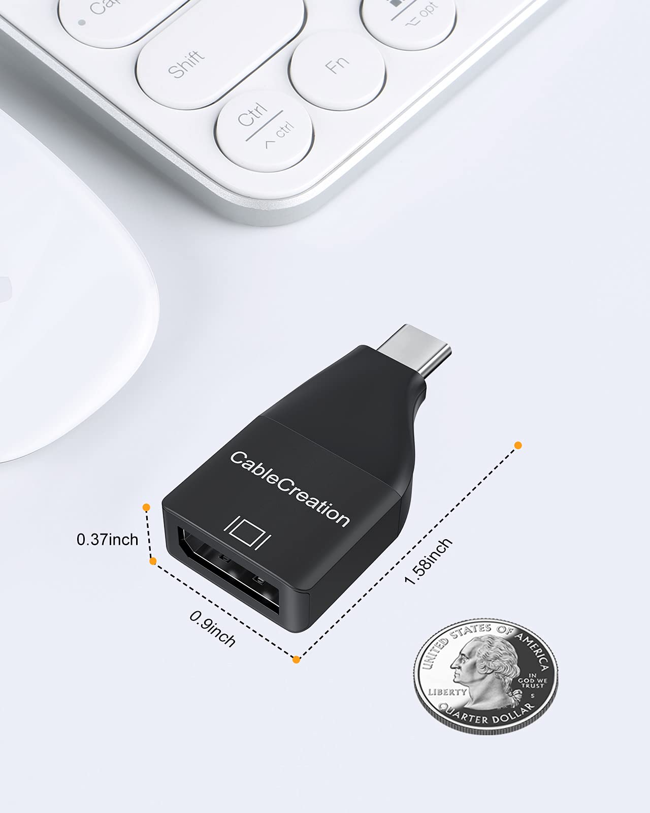 CableCreation USB C to DisplayPort Adapter 4K@60Hz, Male Type C to Female DisplayPort Adapter Compatible with iPhone 16 15 Pro/Promax/Plus, MacBook Pro Air, Steam Deck, iPad Pro, iMac, XPS, Galaxy