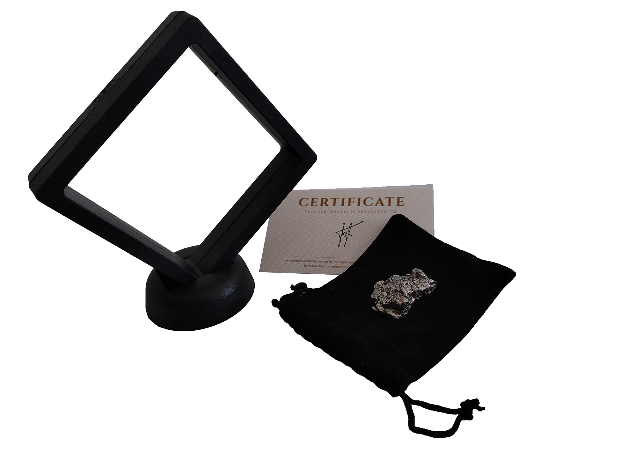 Campo Del Cielo 15-110 Grams Meteorite with Display Frame, Velvet Pouch, Certificate of Authenticity Large Genuine Large Massive Meteorite from Argentina (100-110g)