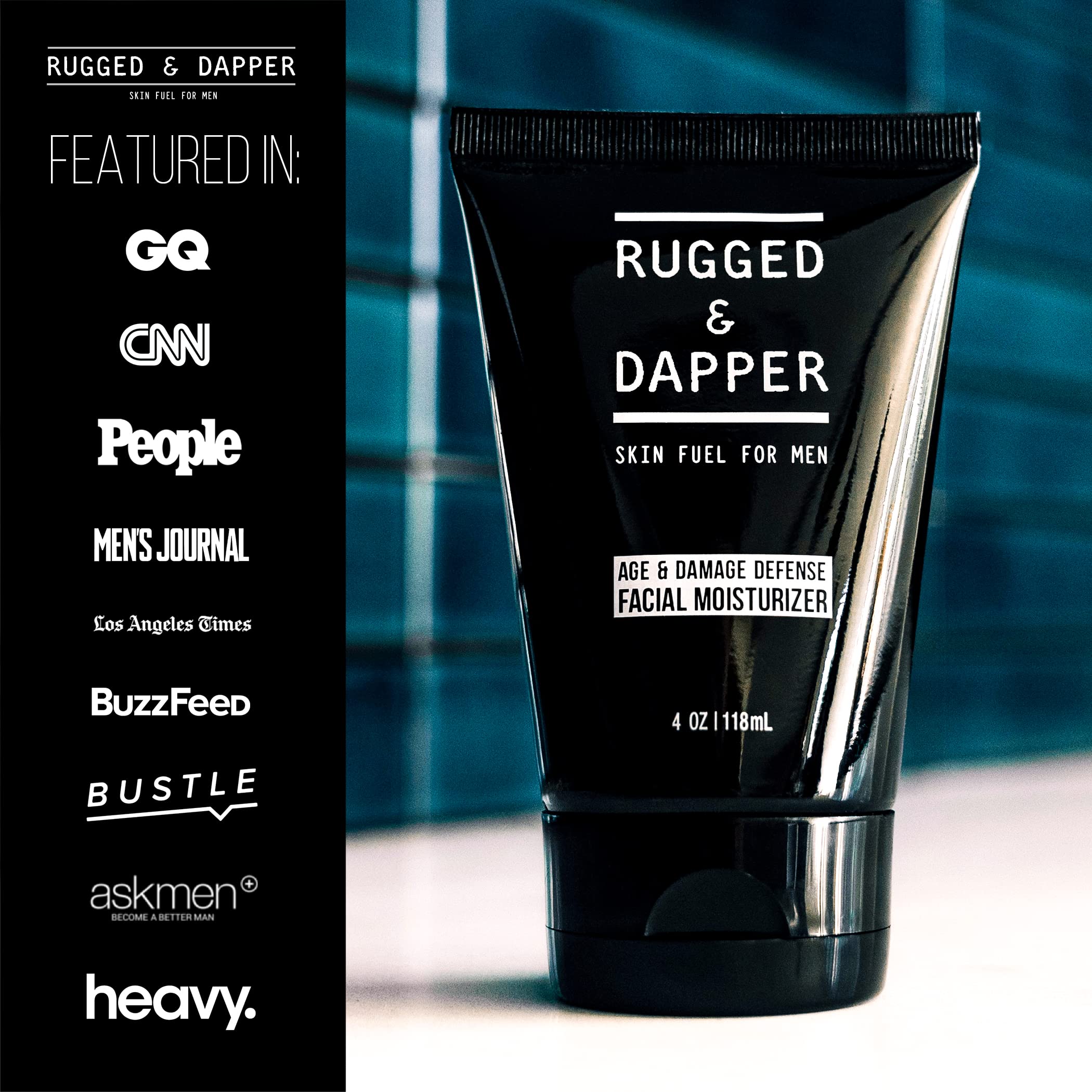 RUGGED & DAPPER Age + Damage Defense Facial Moisturizer and Ronan Cologne for Men