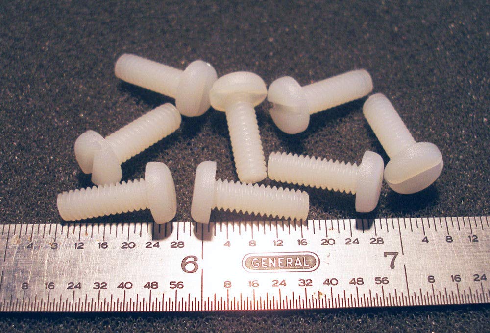 8-32 X 1/2" SCREW PAN HEAD SLOT NYLON PLASTIC - 50 PCS Screws Kit Set