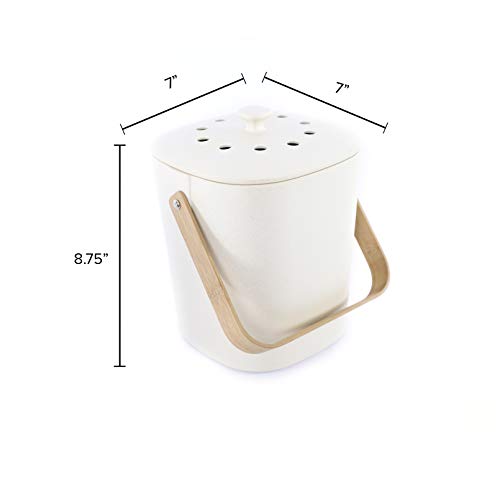 Bamboozle Food Compost Bin, Indoor Food Composter for Kitchen (Natural)