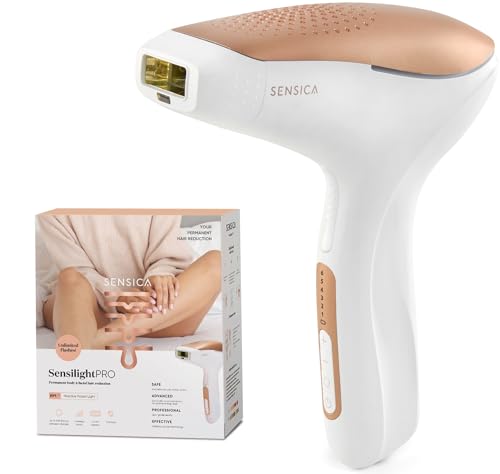 Sensica Cordless SensiLight PRO Rechargeable RPL Hair Removal Device - Permanent IPL for Women and Men - Painless Unlimited Flashes Wireless at Home. Body & Facial Hair Remover - XL Window 1.4x0.5