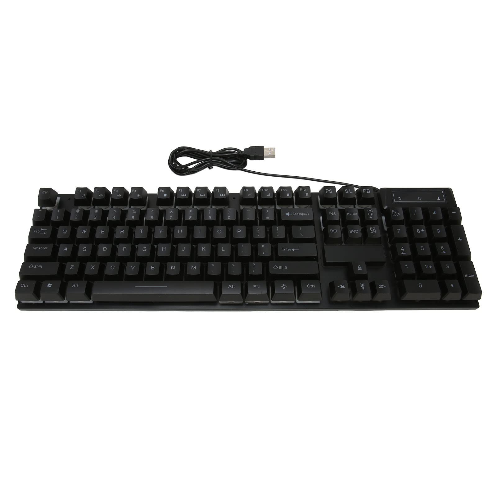 104 Keys Wired Gaming Keyboard, RGB Backlight USB Laptop Mechanical Keyboard for Home, Office, Ergonomic Wired PC Mechanical Keyboard for Work, Gaming(H600 Black)