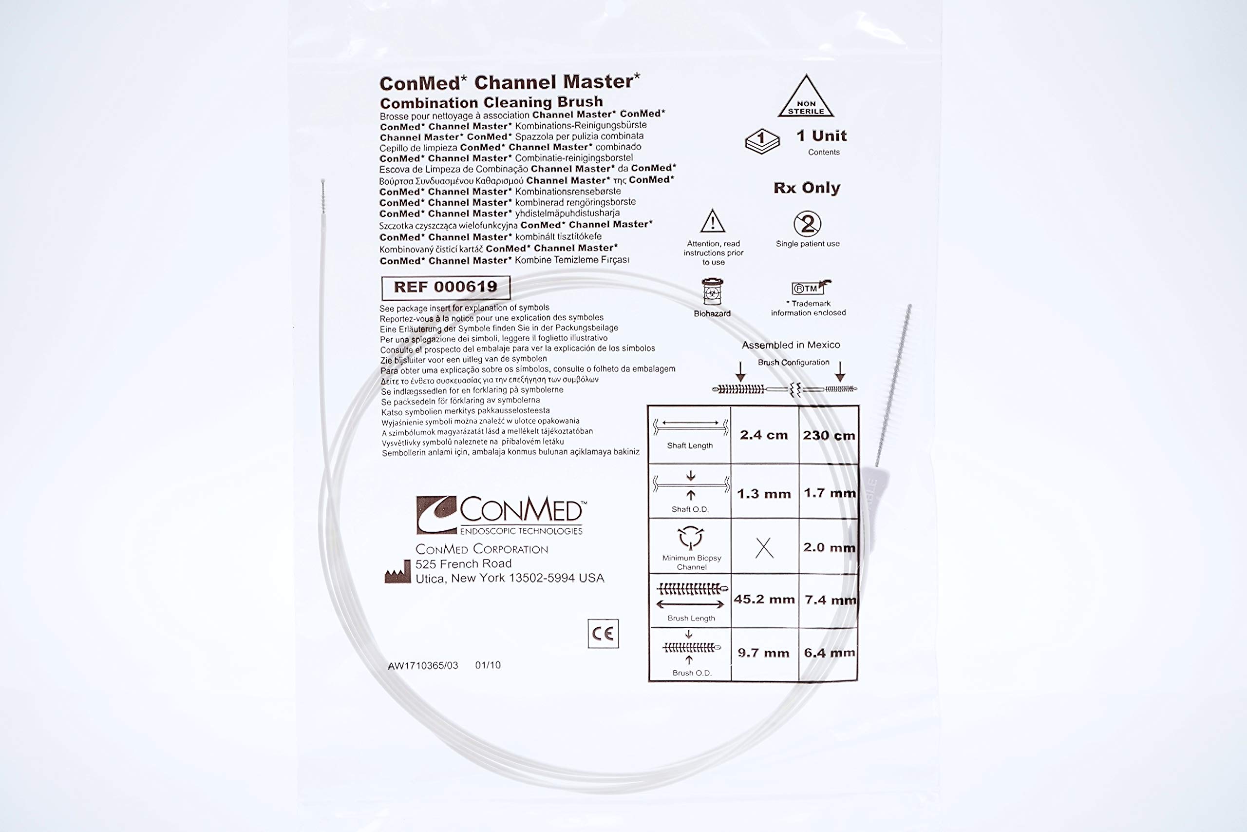 Conmed Corp Channel Master Combination Cleaning Brushes, 230CM x 2.00MM, 000619 (Case of 50)