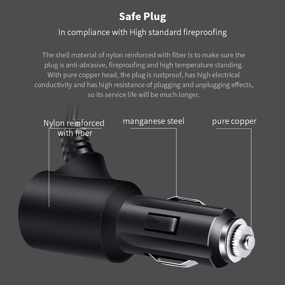 150W Car Power Inverter with 1 AC Outlet + 2x3.1A Dual USB Charging Ports Car Adapter + 2x40W Car Cigarette Lighter Socket DC12V to 110V AC Converter