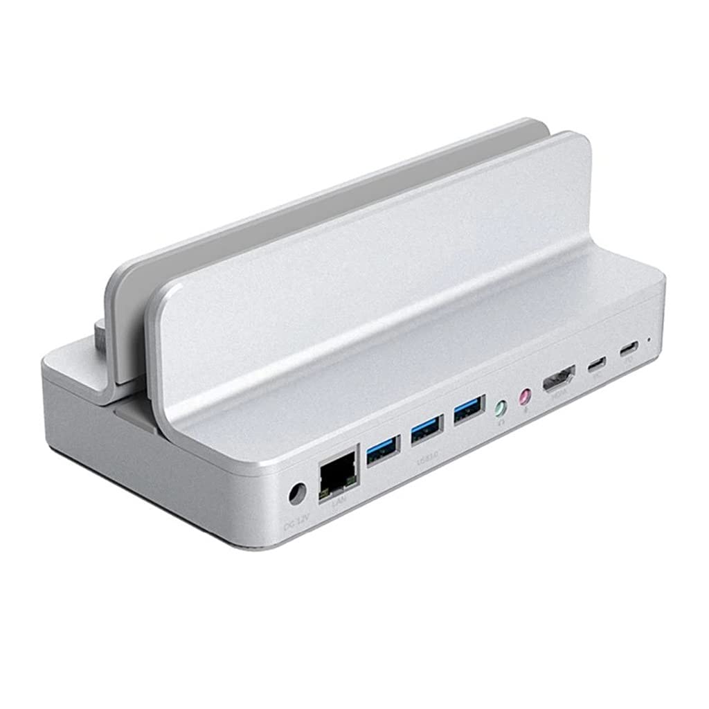 SHYPT USB C HUB with Adjustable Stand Holder Type C to USB3.0 RJ45 PD Dock HDMI-Compatible Adapter Splitter for PC Accessories