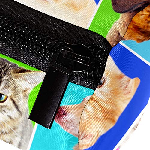 Dogs and Cats Portraits Pencil Bag Pen Case Stationary Case Pencil Pouch Desk Organizer Makeup Cosmetic Bag for School Office